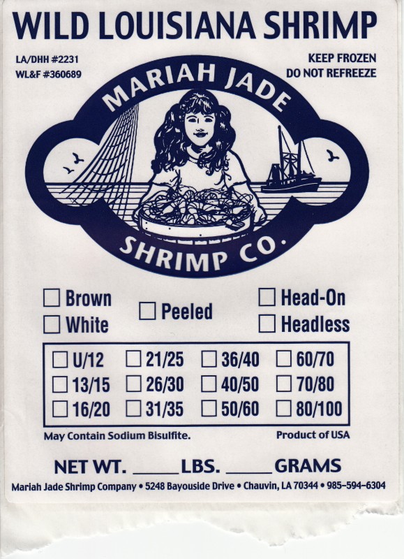 Mariah Jade Label - American Shrimp Processors' Association